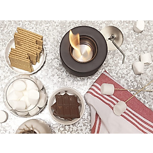 Ang Lifestyle Products Tabletop Fire Pit Rubbing Alcohol Fireplace Fireplace for Indoor and Outdoor Small Mini Smores Maker Mini Fire Pit Concrete Bowl Fire Pit Bowl Black