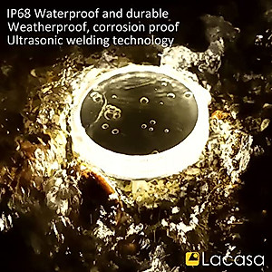 Solar Deck Lights, Driveway Walkway Dock Light Solar Powered Outdoor Waterproof Stair Step Pathway Ground LED Lamp for Backyard Patio Garden, Auto On/Off - Warm White - 4 Pack