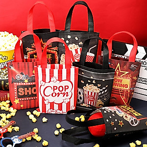 Photect 32 Pcs Movie Night Party Favor Bags Movie Theater Party Favor Treat Bags Movie Themed Non Woven Candy Goodie Gift Bags for Movie Now Showing Baby Shower Birthday Party Decoration Supplies