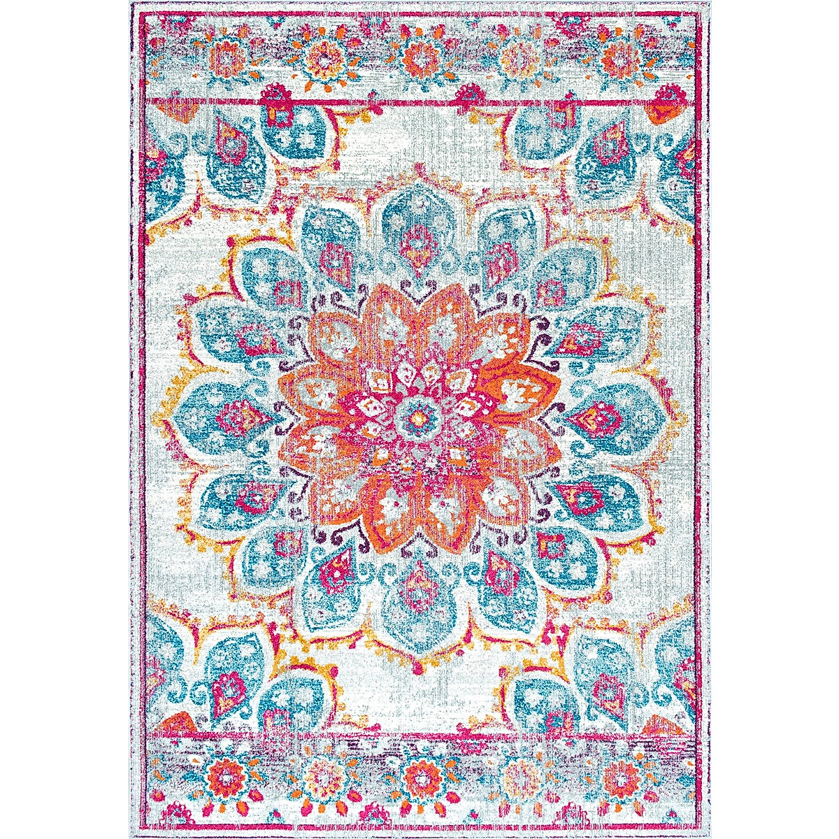 nuLOOM Kiyoko Vintage Floral Area Rug, 8x10, Pink