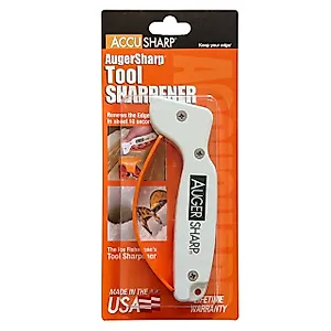 AccuSharp AugerSharp & Ice Auger Tool Sharpener, Diamond-Honed Tungsten Carbide Blade, Quickly Sharpens, Restores, Repairs & Hones Dull Ice Fishing Tool Blades