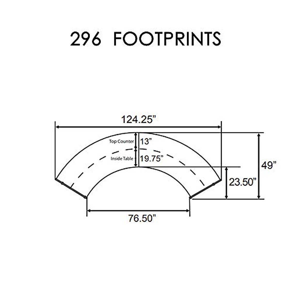 Linea Italia Curved Modern Office Desk Easy to Assembly 2 Panel Reception Counter for Lobby, Salon, 124" x 49", Cherry
