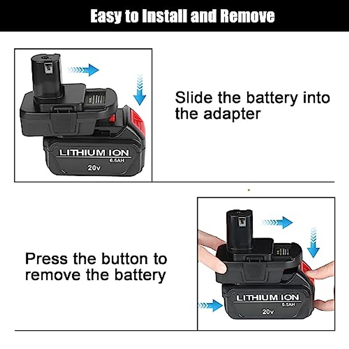 DM18RL Battery Adapter Compatible for Dewalt 20V & Milwaukee18V Lithium Battery Convert to Ryobi 18V P108 ABP1801 Battery, with USB Port