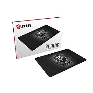 MSI Agility GD20 Premium Gaming Mouse Pad, Standard Medium Size,Ultra Smooth Micro-Tex Textile Surface,Anti-Slip Natural Rubber Base,Extra Thick,Perfect for Laser and Optical Mice,12.5” X 8.7” X 0.2”