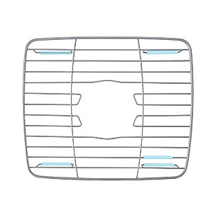 KitchenAid Rust Resistant Small Protector with Non Slip Feet and Center Opening for Sink Stopper and Quick Drying, 10.5 x 12.5 x 1.4 Inch, Mineral Water