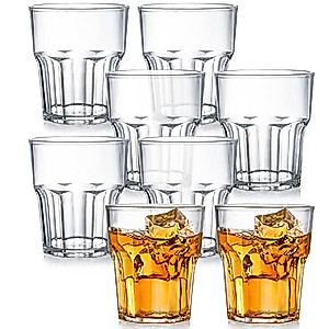 Tebery 8 Pack Plastic Tumblers Reusable Cups, 8Oz Drinking Water Juice Cups, Stackable, BPA-Free