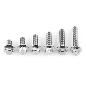 10pcs M8 304 Stainless Steel Hex Flange Screws Bolts Fasteners Hex Drive Flange Screws Head Washer Bolts(M8*20)