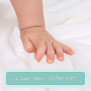 SWEET DOLPHIN Large 2 Pack Ultra Soft Bamboo Hooded Baby Towel - 35 x 35 inch - Ultra Absorbent Hooded Bath Towels with Ears for Babies, Toddler, Infant - Newborn Essential Cute for Boys and Girls