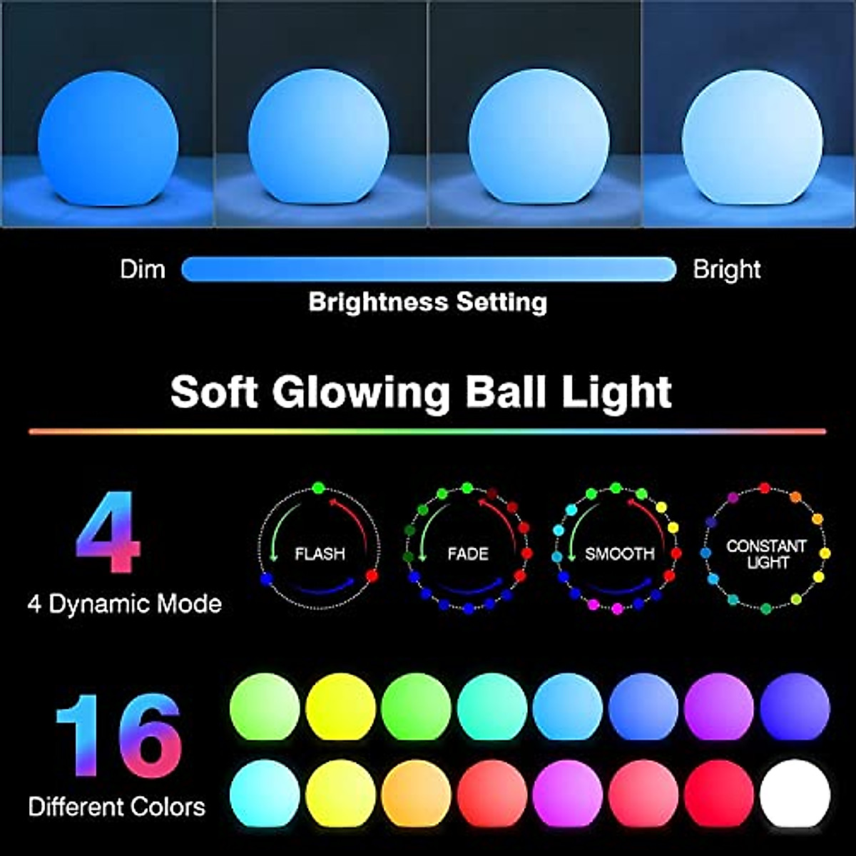 MoKo Floating Pool Lights: 16-Color Waterproof LED Ball Lights