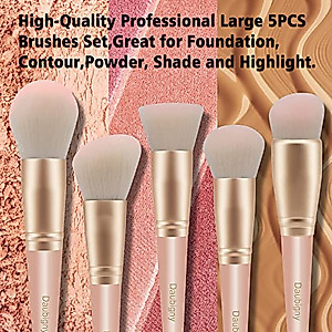 Makeup Brushes,Daubigny 16Pcs Silver Premium Synthetic Makeup Brush Set with Professional Foundation Brushes Powder Concealers Eye shadows Blush Makeup Brush for Perfect Makeup(Pink)