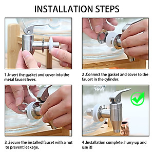 GWENBHMTOOL Beverage Dispenser Spigot Stainless Steel Push Style Spigot Water Dispenser Replacement Faucet for Sun Tea, Water, Juice or Various Drinks