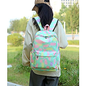 GLOOMALL School Backpack 3 IN 1 Lightweight Teen Girls Bookbags Insulated Lunch Bag Pencil Case (Black)