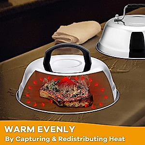 27Pcs Griddle Accessories Kit, Leonyo Stainless Steel Flat Top Grill Accessories Set, Outdoor BBQ Heavy Duty Metal Spatulas with 9" Melting Domes, Burger Press, Meat Tenderizer, Cooling Rack