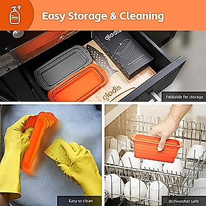 Grease Cup Liners for Blackstone Griddle, Gladis 2 Pack Silicone Drip Pans Liners [Foldable & Reusable] for Gate/Catcher/Trap, Black Stone Grilling Accessories Kit fit for 36 28 22 17 Inch Grill