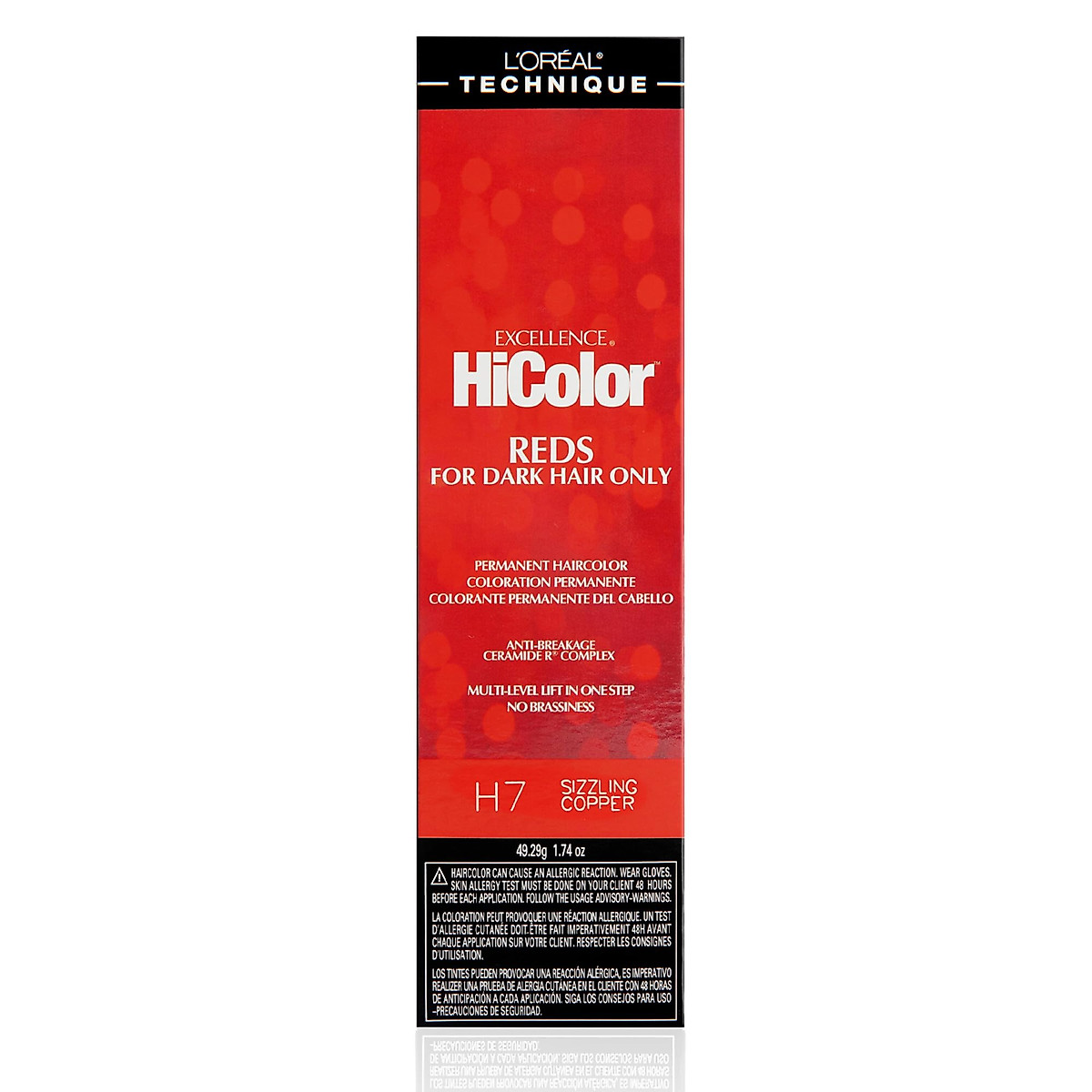 L'Oréal Technique HiColor Reds Permanent Hair Color | Lifts Dark Hair in One Step | No Brassiness | Rich, Smooth Creme Formula | Intense, Long-Lasting Color | Sizzling Copper