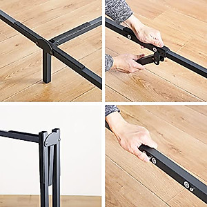 Olee Sleep 7 Inch Dura Metal Compact Steel Bed Frame, Adjustable for Full Queen King, Tool Free, Easy Assembly, Non Slip for Mattress & Box Spring