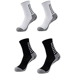 WIYCG Athletic Socks Men's Soccer Socks Anti-slip Gel Cushion Thick Towelled Bottom Shock Absorption Training Socks Manufactured Directly From Factory, 4 Pairs (Combo 4)