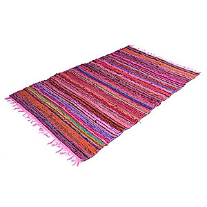 Handmade Braided Chindi Rug, Rag Rug, Area Rug, Carpet Rug, Runner Rug 3x5 Foot, 4x6 Foot, 5x7 Foot, Carpet Area Rug (3x5 Ft (36x60 Inch))