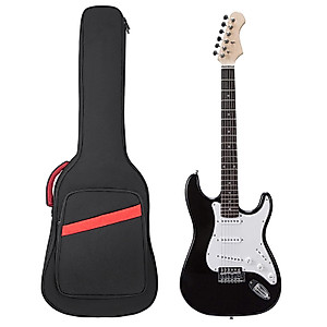 Muscab Electric Guitar Bag 7mm Padding Electric Guitar Case, 39 Inch Electric Guitar Gig Bag Backpack with Neck Strap and Pockets, Black