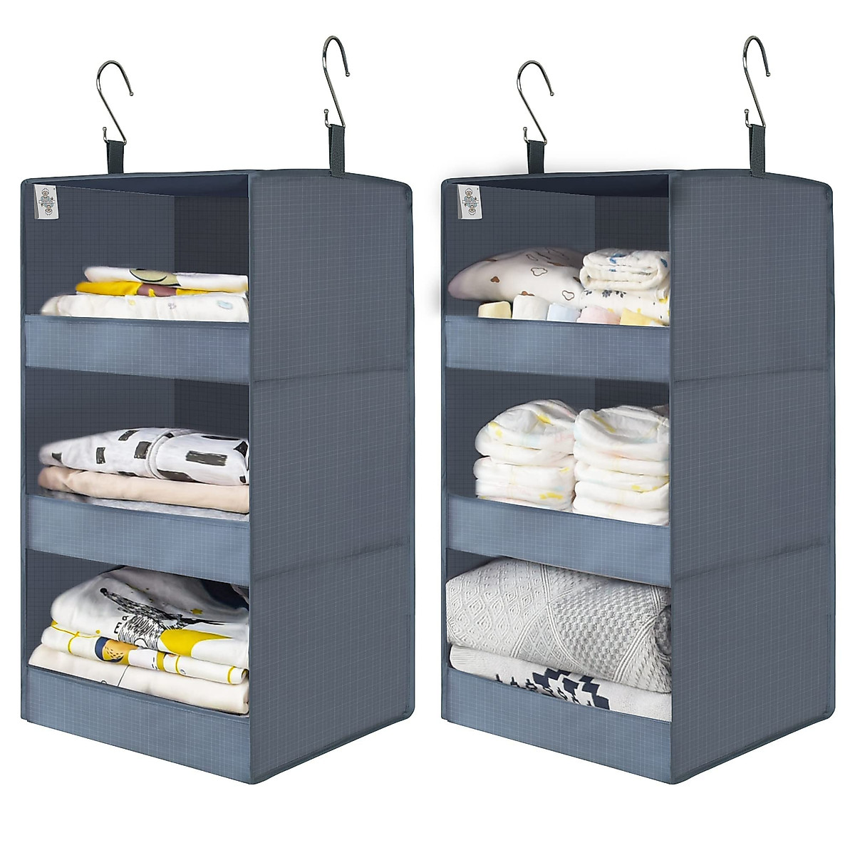 GRANNY SAYS Bundle of 2-Pack Closet Hanging Organizer & 3-Pack Rectangle Storage Bins