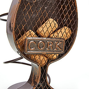 Yawill Wine Bottle Holder Wine Glass Statue Decorative Cork Holder Tabletop Wine Accessory for Home Kitchen (Wine Glass)