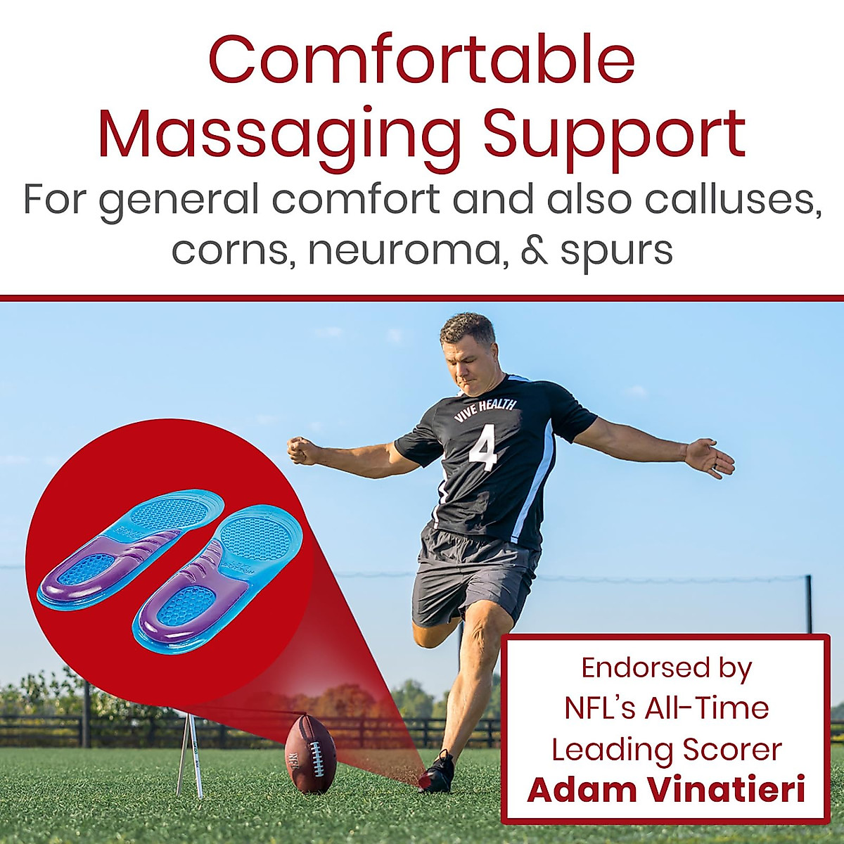 Envelop Gel Insoles for Men & Women - Shoe Inserts for Walking, Running, Hiking, Standing All Day - Cushion Soles for Heels, Arch Support, Plantar Fasciitis, Flat Feet - Fit Sneakers, Boots (1 Pair)