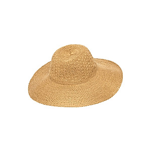 Coolibar UPF 50+ Women's Perla Packable Wide Brim Hat - Sun Protective (One Size- Tan)