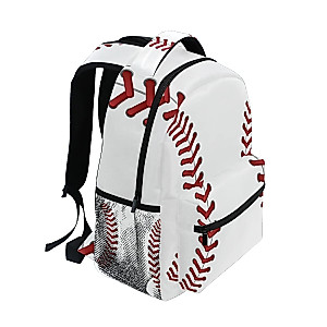 Nander Backpack Travel Sport Baseball Print Pattern School Bookbags Shoulder Bag for Mens Boys