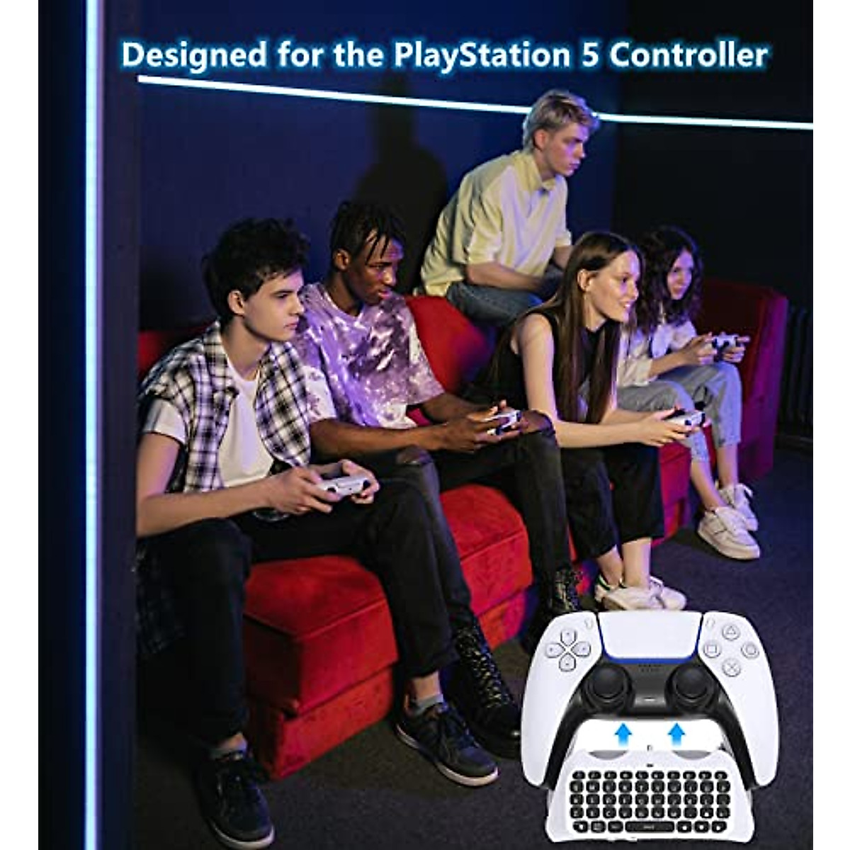 Rzzhgzq Wireless Controller Keyboard for PS5 Wireless Controller Keyboard for PS5 Mini Game Keyboard Built-in Speaker & 3.5MM Audio Jack for Playstation 5