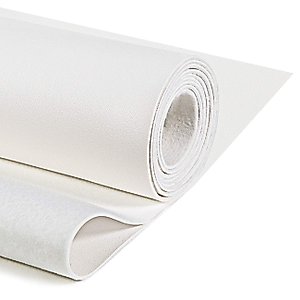 PU Fabric Leather by The Yard, Faux Synthetic Leather Material Sheets for Upholstery Crafts, DIY Sewings, Sofa, Handbag, Hair Bows Decorations (White, 1 Yard (54" x 36"))