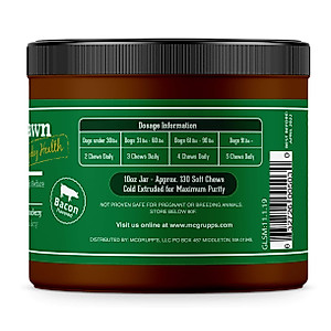 Mcgrupps Green Lawn Chews for Dogs - Grass Burn Relief for Yellow Lawn Spots Caused by Dog Urine -Cranberry for Urinary Tract & Bladder + Digestive Enzymes - Made in The USA -130 Ct