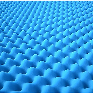 Frcevzoie 2 PACK Acoustic Panels 24”×48”×2” Egg Crate Foam sound proof foam panels for walls sound proof panels for walls High Density Acoustic Foam Wedges Sound Proofing Padding for Wall - Blue