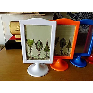 4 Pack Self Standing Photo,Picture Frame Set,Vertical Mount Sign Holders 4x6", Double Sided Tabletop Display,Each Frame Holds 2 Pictures,School,Wedding Party Table Numbers Holder More Colors(Red)