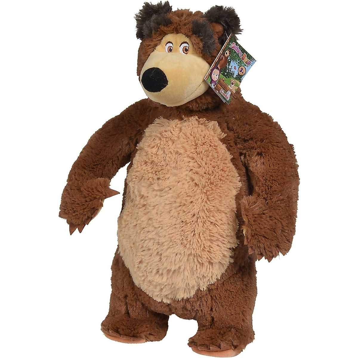 Masha and the Bear Masha Plush Bear, Toys for Kids, Ages 3+, brown