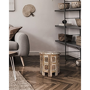 Coffee Table for Living Room, Wooden End Table, Small Side Table, Night Stand, Bedside Table, Entry Table, Side Table for Magazine, Books & Plants -18 x22 White Wash