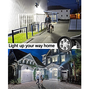 Egreat Outdoor Solar Light, Motion Sensor Security LED Light Dusk to Dawn Wireless, 2-in-1 Solar Powered Landscape Spot Lights Waterproof for Yard Driveway Lighting, (Black, Solar PIR Spotlight)