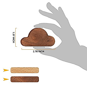Frjjthchy 2 Pcs Cloud Shaped Key Hook Wooden Magnetic Wall Key Hanger Creative Wall Keychains for Home Office (Coffee)
