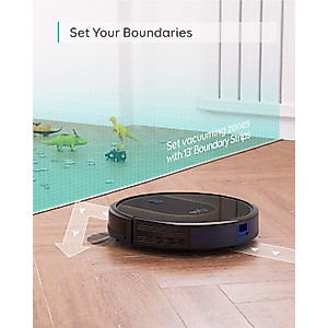 Eufy BoostIQ RoboVac 30C, Robot Vacuum Cleaner, Wi-Fi, Super-Thin, 1500Pa Strong Suction, Boundary Strips Included, Self-Charging Robotic Vacuum Cleaner (Renewed)