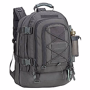Greencity Expandable Backpack Large Outdoor 3 Day Assault Rucksack Military Tactical Travel Backpack Molle System for Men（Grey）