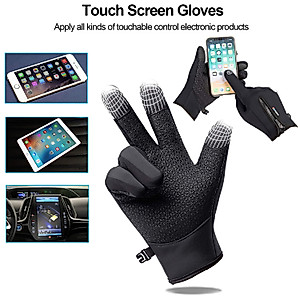 GORELOX Winter Gloves for Men Women,Cold Weather Thermal Glove Windproof Water Resistant,Keep Warm Touch Screen Gloves for Cycling Running Driving