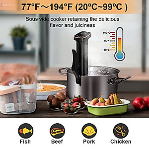 Upesitom Sous Vide Cooker, 1100W Sous Vide Precision Machine, IPX7 Waterproof Immersion Circulator with Temperature Control, Digital Timer, Low Noise & Fast Heating