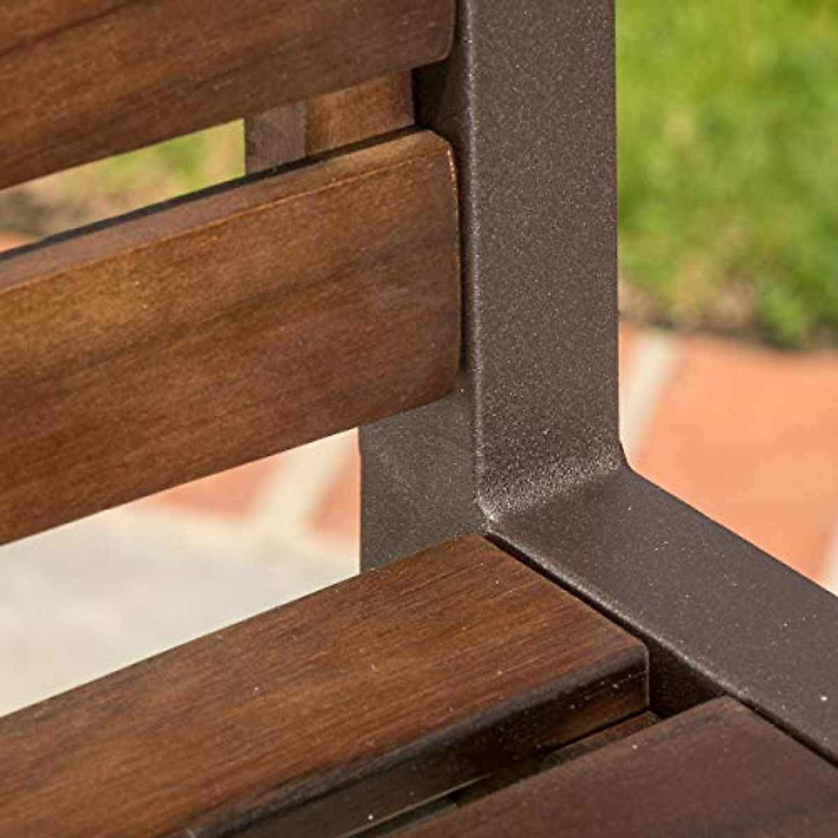 Christopher Knight Home Milos Acacia Barstools, 2-Pcs Set, Dark Brown / Rustic Metal