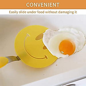 Egg Spatula Fun Kitchen Items Smiley Face Spoon Smiley Nylon Flex Turner Utensil Co-Molded With Silicone, Sturdy Steel Handle for Non Stick Cookware Cooking, Fish,Eggs, Pancakes, Fried Rice.