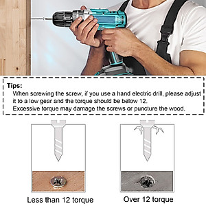 M4 Flat Head Self Tapping Wood Screws Assortment Fasteners Kit 356Pcs,Phillips Drive Countersunk Head Screws,304 Stainless Steel DIY and Joinery Drywall Screws Set,Contains 36Pcs M6 Screw Anchors