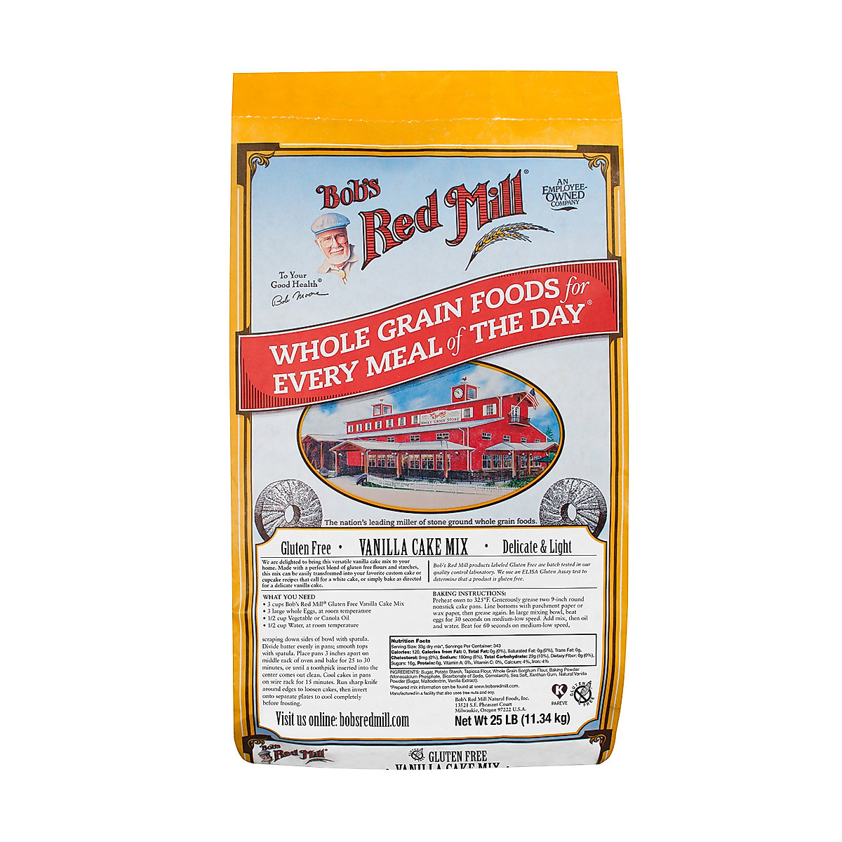 Bob's Red Mill Gluten Free Vanilla Cake Mix, 25 Pound