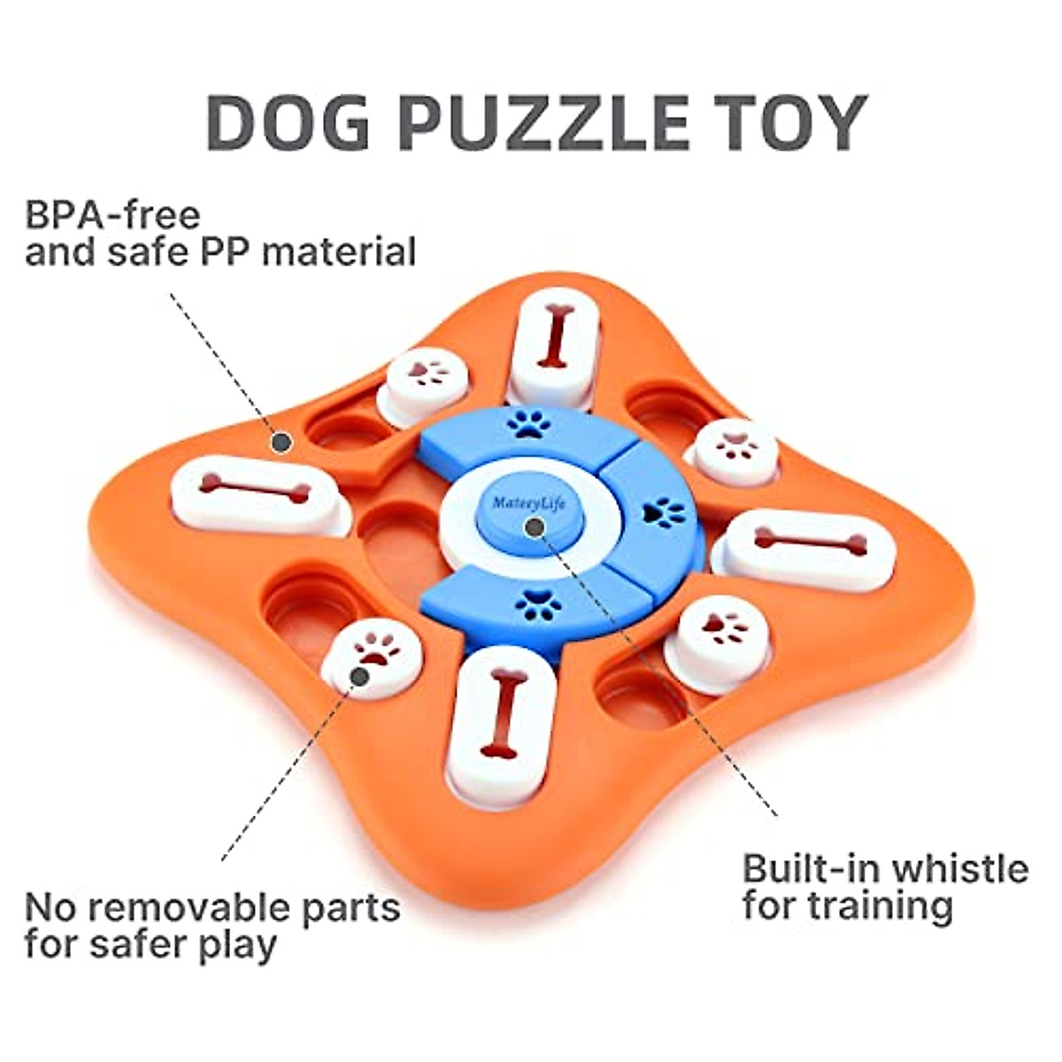 MateeyLife Dog Puzzle Toys, Treat for Mental Stimulation, Interactive Food Puzzles Toys Smart Dogs Brain Games, Enrichment Gifts Cat Puppy Small Medium Large