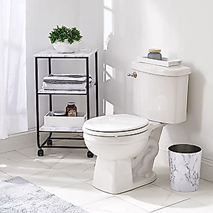 mDesign Wood Bamboo Tray for Bathroom and Vanity - Fits on Top of Toilet Tank, Sink, Counter - Bath Accessories Organizer - Soap, Towel, Skincare, Perfume, Toiletry Holder - Echo Collection - White