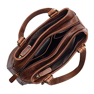 ROLANDO Dalia Women's Top-Handle Leather Handbag (Oily Brown)