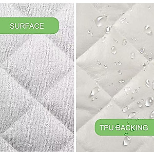 Waterproof Bassinet Mattres Pad Cover Fits 33x20 Baby Delight, Mika Micky, KoolaBaby, Dream On Me, ANGELBLISS and Bedside Sleeper Mattress, 2 Pack, Soft Bamboo Terry Surface, White