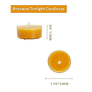 Beeswax Tealight Candles Bulk - Tealight Candles 12 Pack with 48 Hour Burn Time 4Hours of Each Beeswax Tealights for Home Decor & Ambiance, Long-Lasting & Eco-Friendly